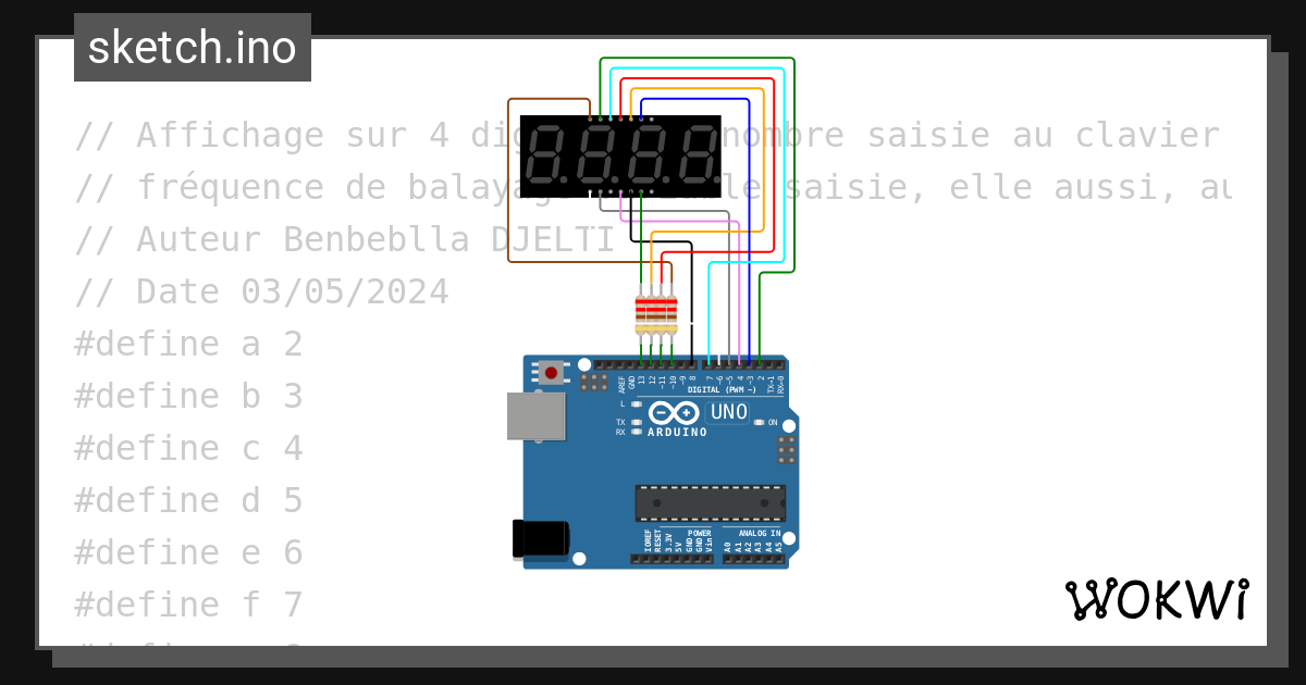 Compact 4digits Display Wokwi Esp32 Stm32 Arduino Simulator