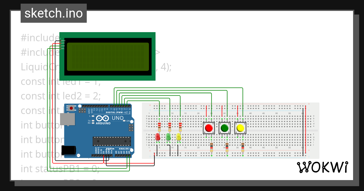 Lcd20x4 3 Led 3 Pb Wokwi Esp32 Stm32 Arduino Simulator 