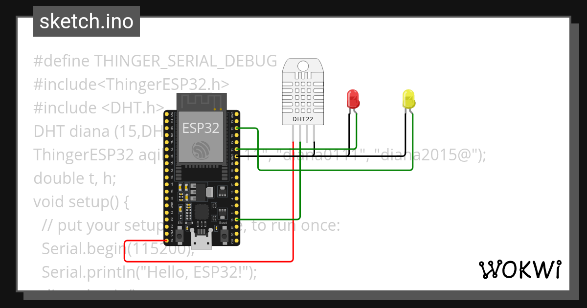 DHT Diana - Wokwi ESP32, STM32, Arduino Simulator