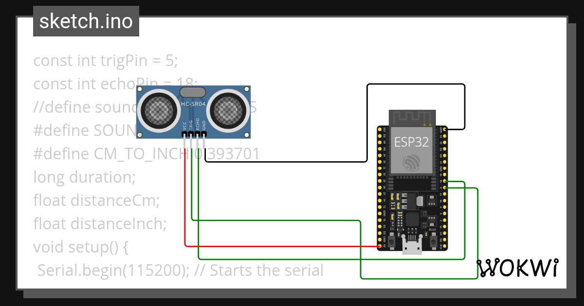 ultrasonik - Wokwi ESP32, STM32, Arduino Simulator