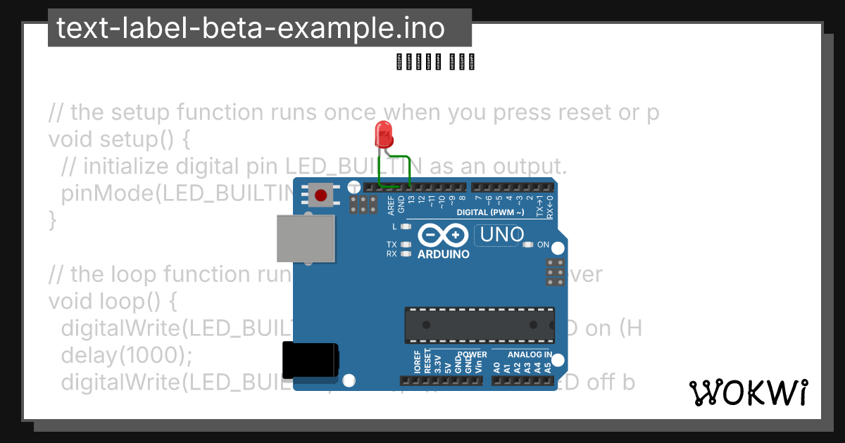 text-label-beta-example.ino Copy - Wokwi ESP32, STM32, Arduino Simulator