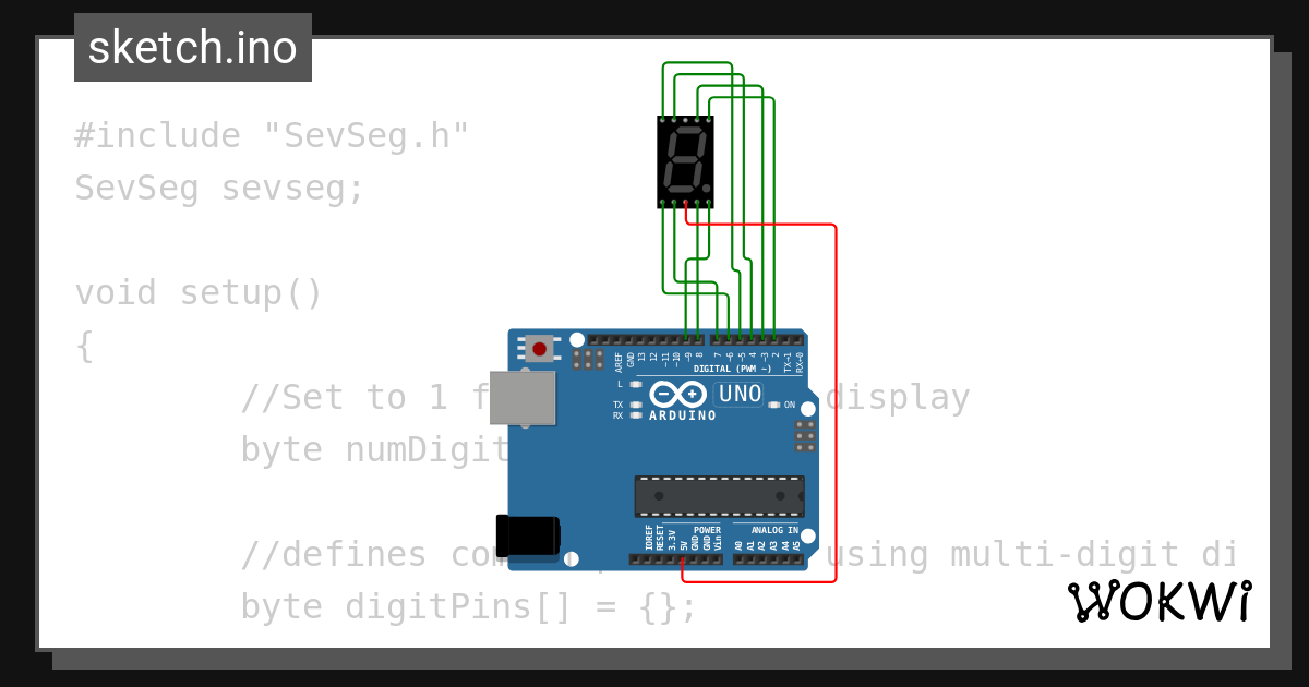 7 Segment 1 Bit Wokwi Esp32 Stm32 Arduino Simulator