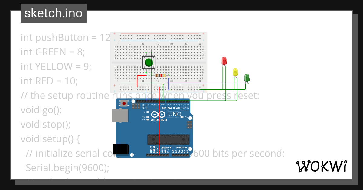 button traffic lights Copy - Wokwi ESP32, STM32, Arduino Simulator