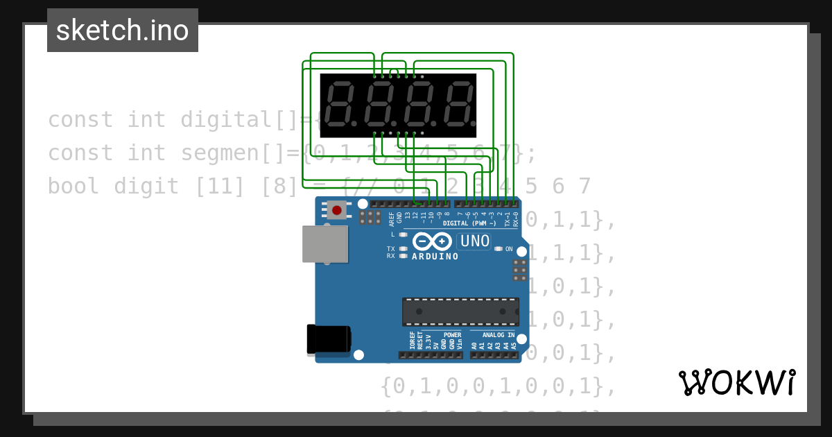 Seven Segmen Wokwi Esp32 Stm32 Arduino Simulator