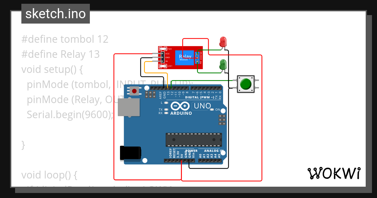 Aktif Relay Wokwi Esp32 Stm32 Arduino Simulator 