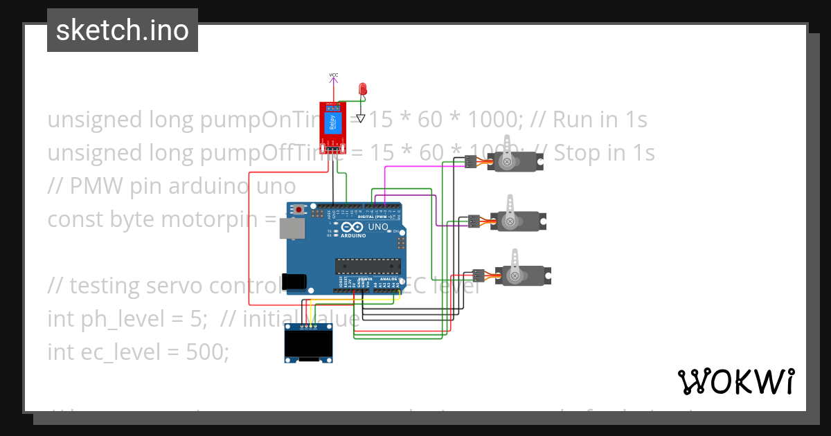 Hydroponic control project Copy (3) - Wokwi ESP32, STM32, Arduino Simulator