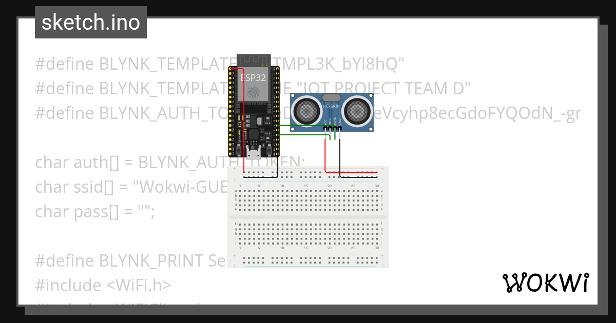 Ultrasonic iot Copy - Wokwi ESP32, STM32, Arduino Simulator