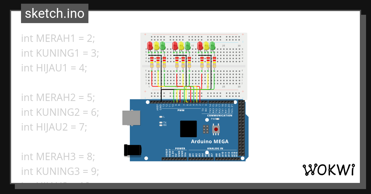 Traffic Light 3 Wokwi Esp32 Stm32 Arduino Simulator 8940