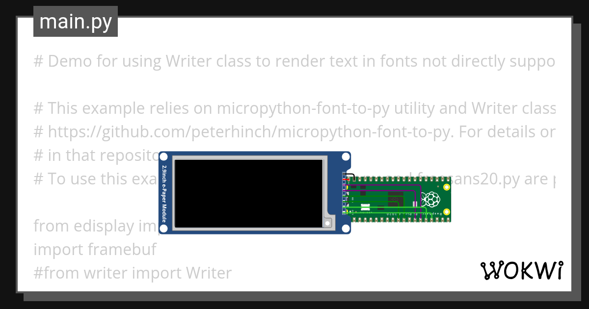 Barely Working E-Paper on Pico - Wokwi ESP32, STM32, Arduino Simulator