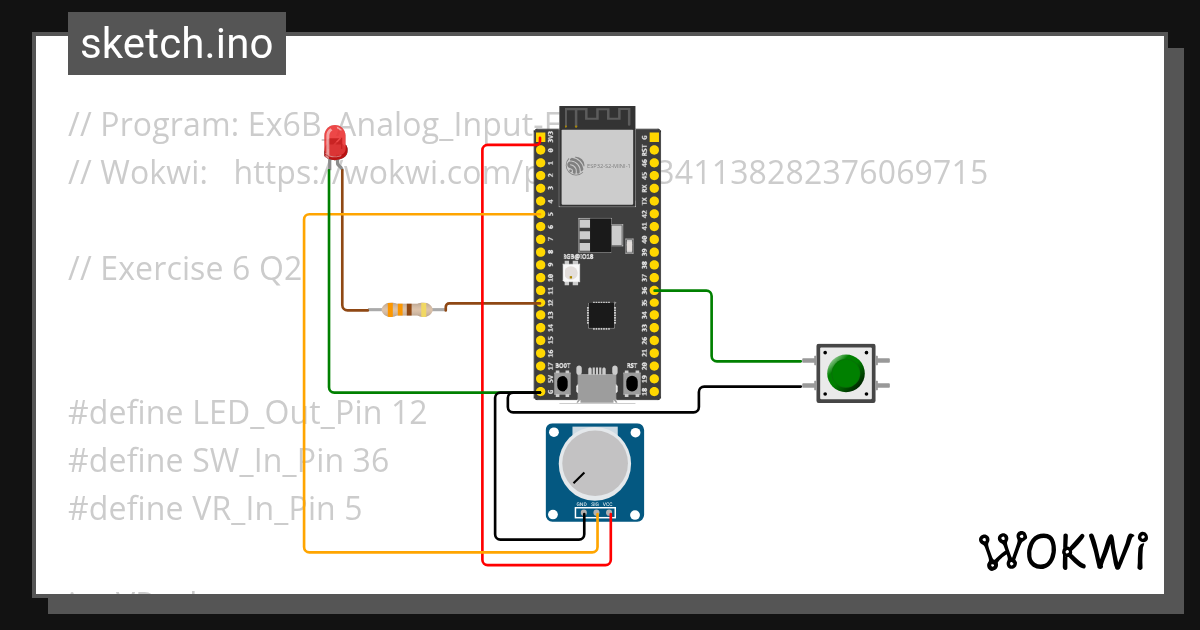 EXE Q6B - Wokwi ESP32, STM32, Arduino Simulator