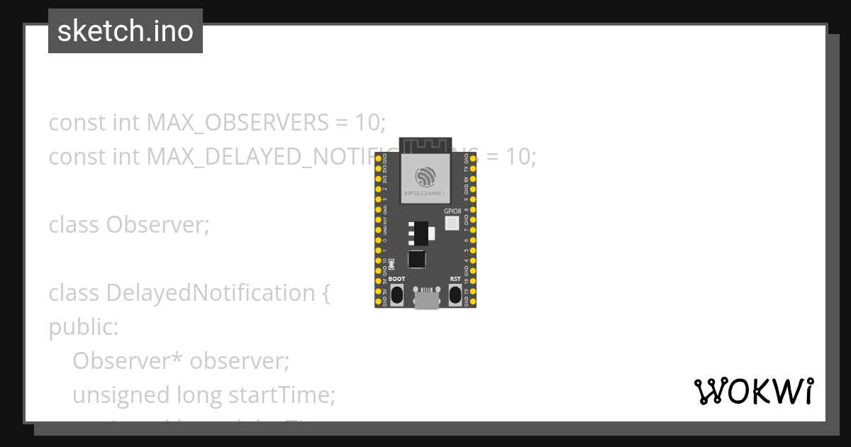 Observer class - Wokwi ESP32, STM32, Arduino Simulator