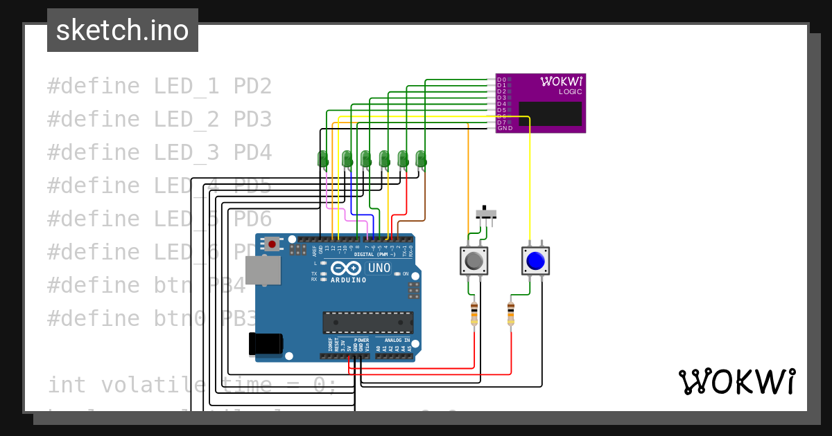 Ledgarland Different Types Of Work With Buttons Wokwi Esp32 Stm32 Arduino Simulator 