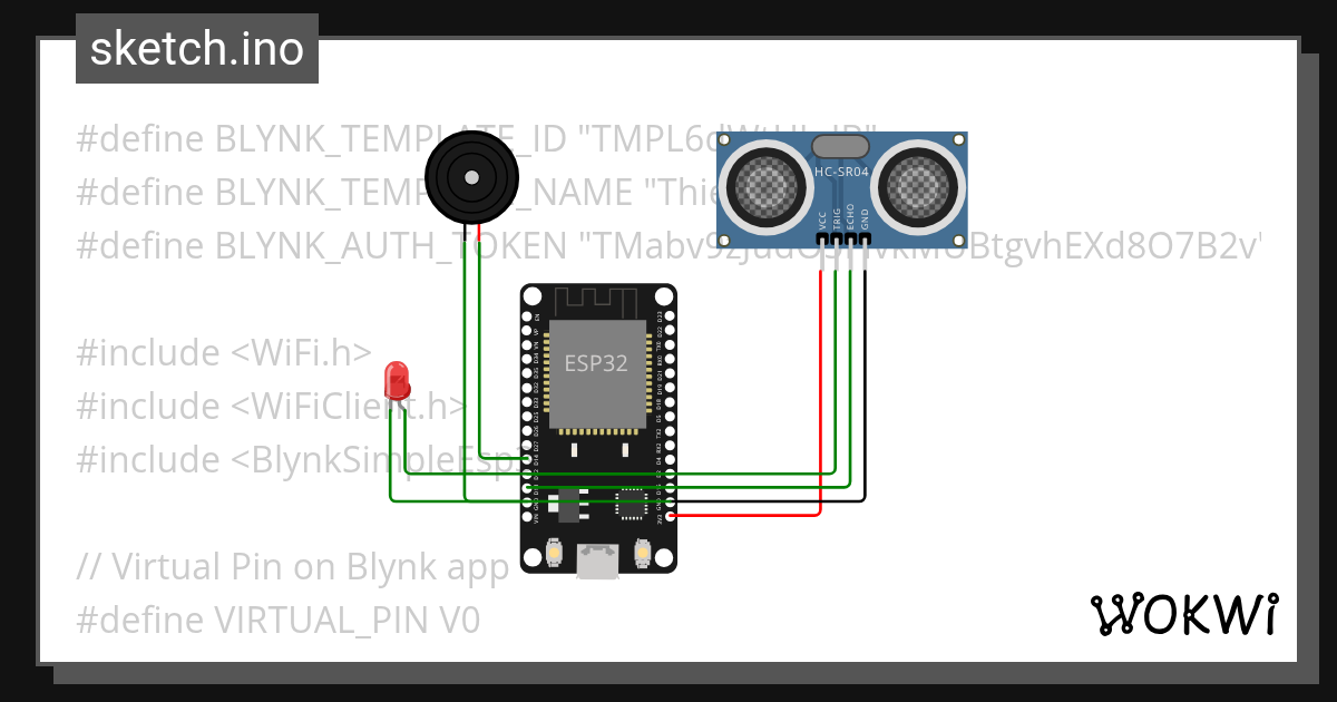 Theft alarm - Wokwi ESP32, STM32, Arduino Simulator
