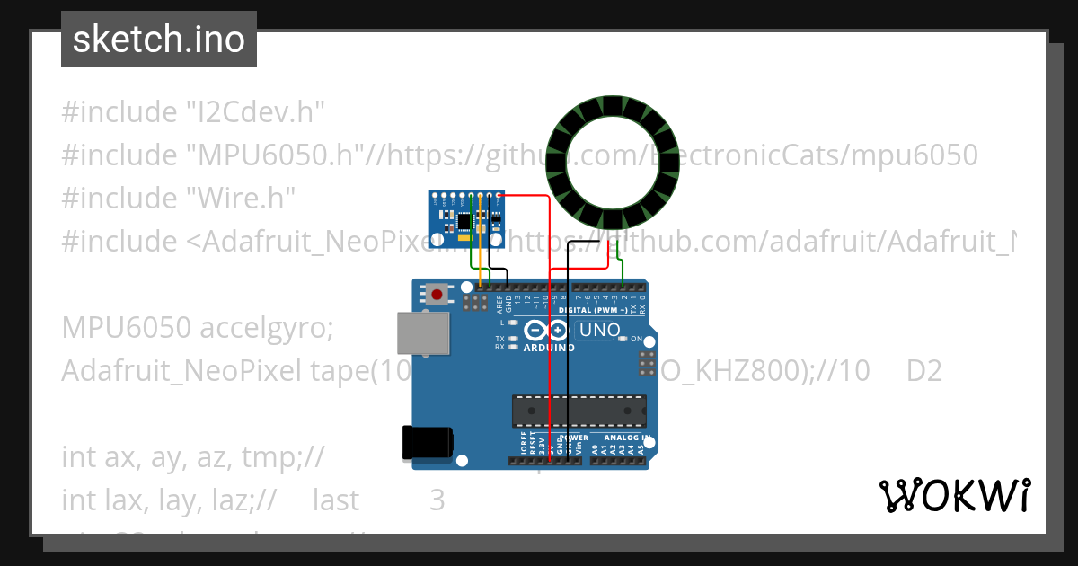 gyro ＆ tape Copy - Wokwi ESP32, STM32, Arduino Simulator