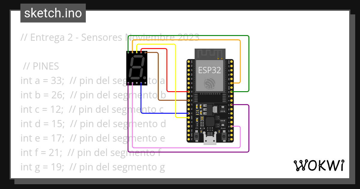 dISPLAY 7 SEG - Wokwi ESP32, STM32, Arduino Simulator
