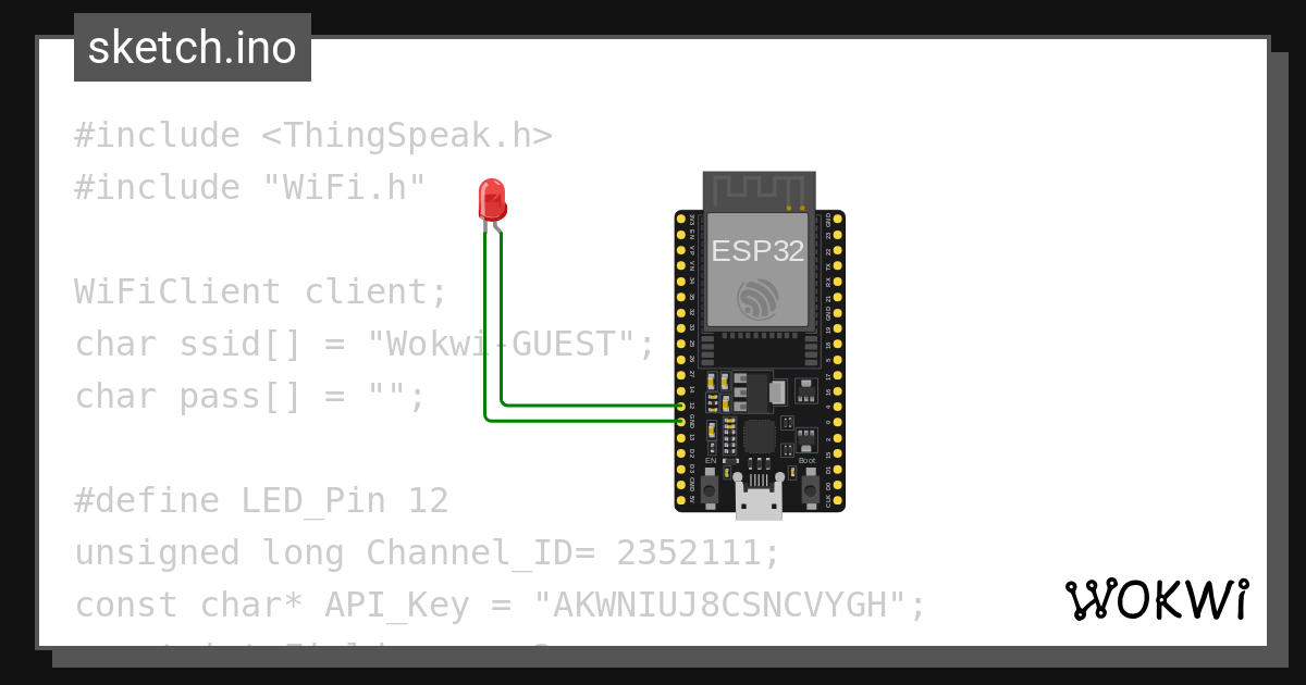 Led Wokwi Esp32 Stm32 Arduino Simulator 2105