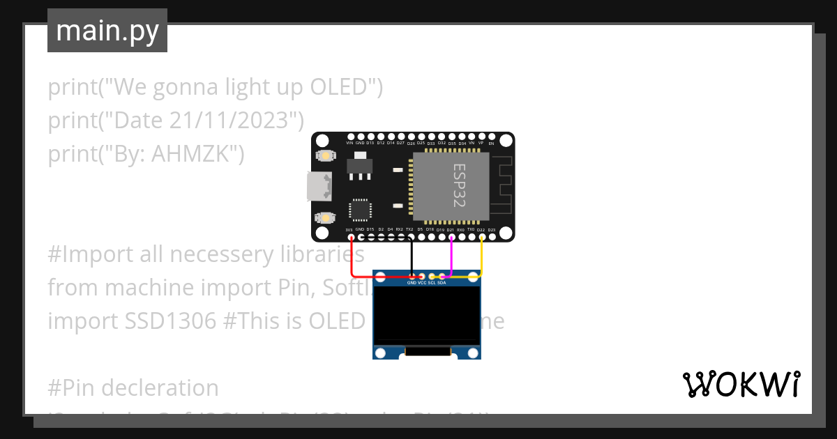 OLED - Wokwi ESP32, STM32, Arduino Simulator
