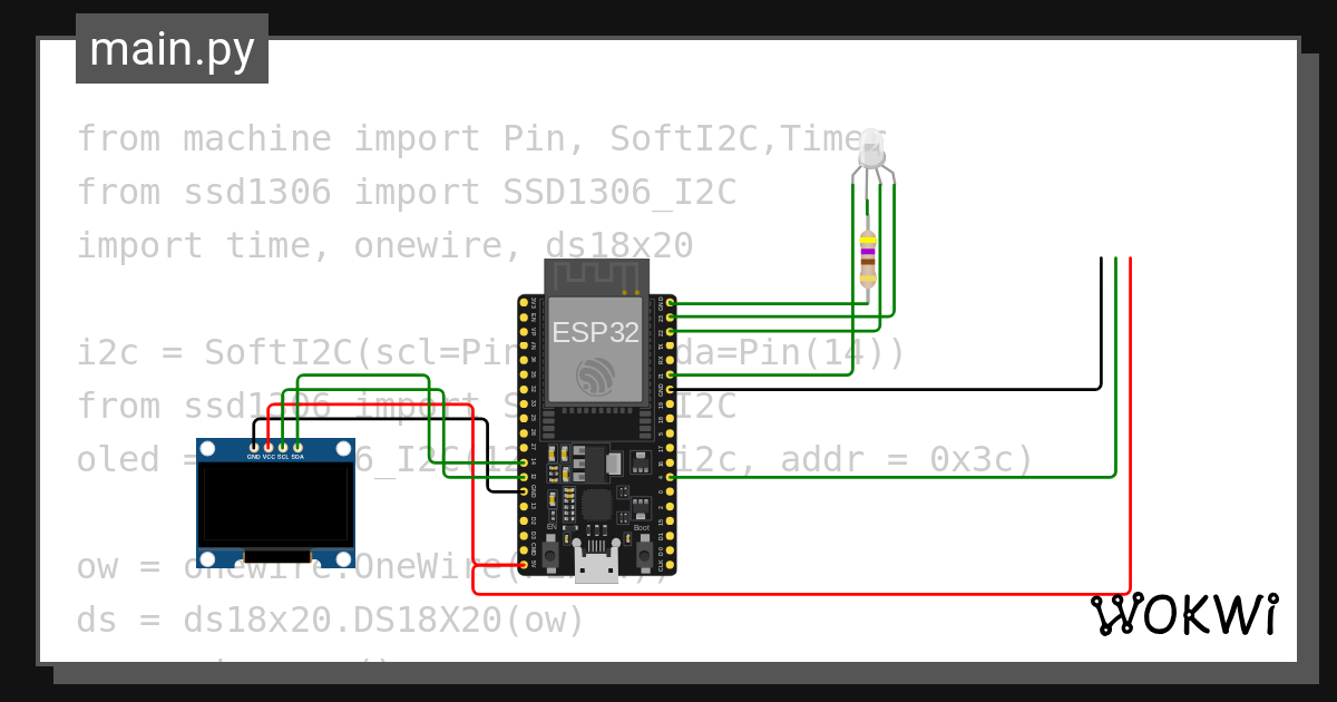 温度传感器 Wokwi Esp32 Stm32 Arduino Simulator