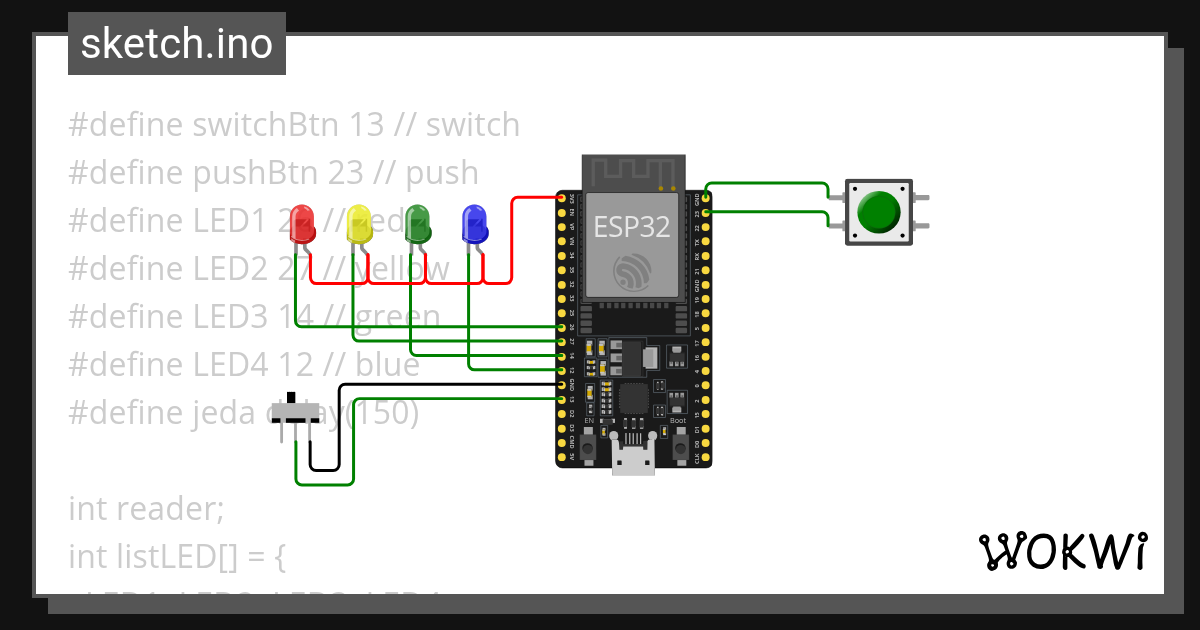 running_LED - Wokwi ESP32, STM32, Arduino Simulator