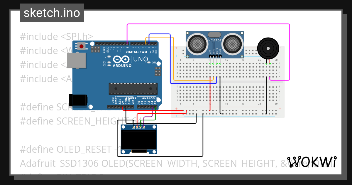 Project6hc Sr 04 Oled Display Wokwi Esp32 Stm32 Arduino Simulator