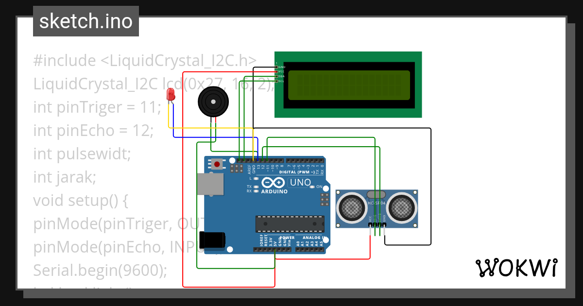 Rangkain Utra Sonic Wokwi Esp32 Stm32 Arduino Simulator 6110