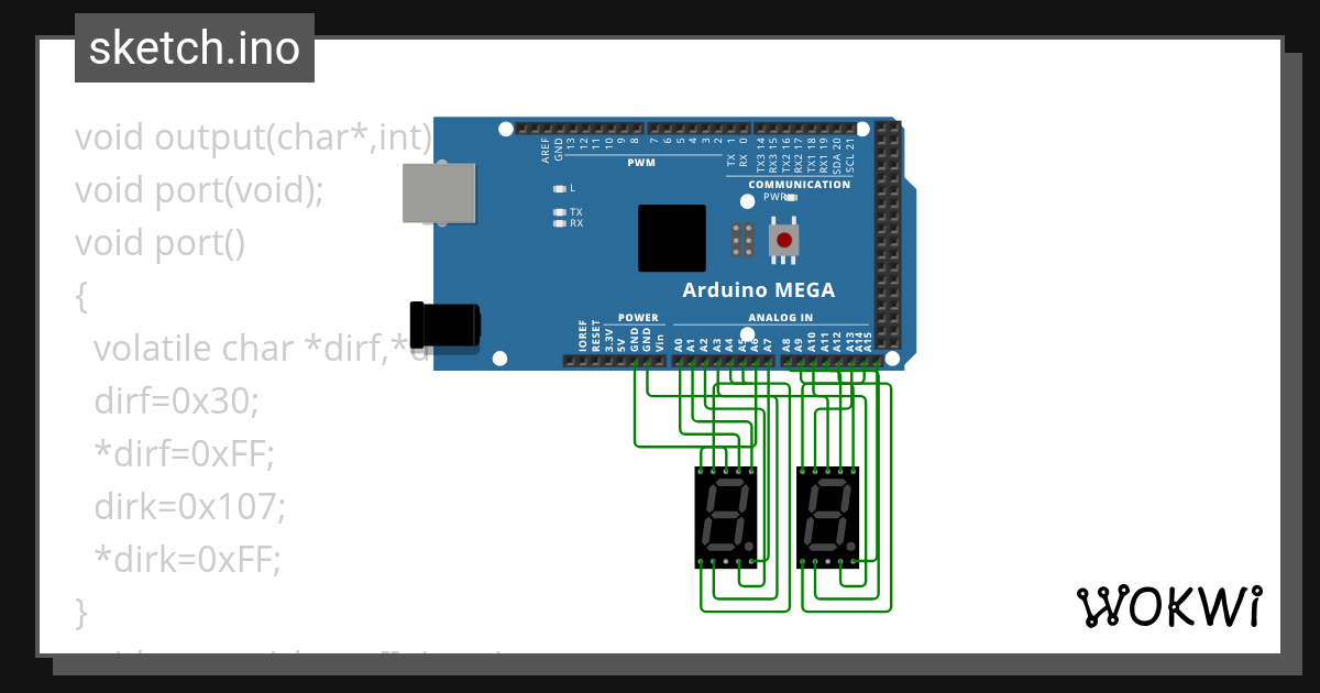 7seg3.1 practice - Wokwi ESP32, STM32, Arduino Simulator