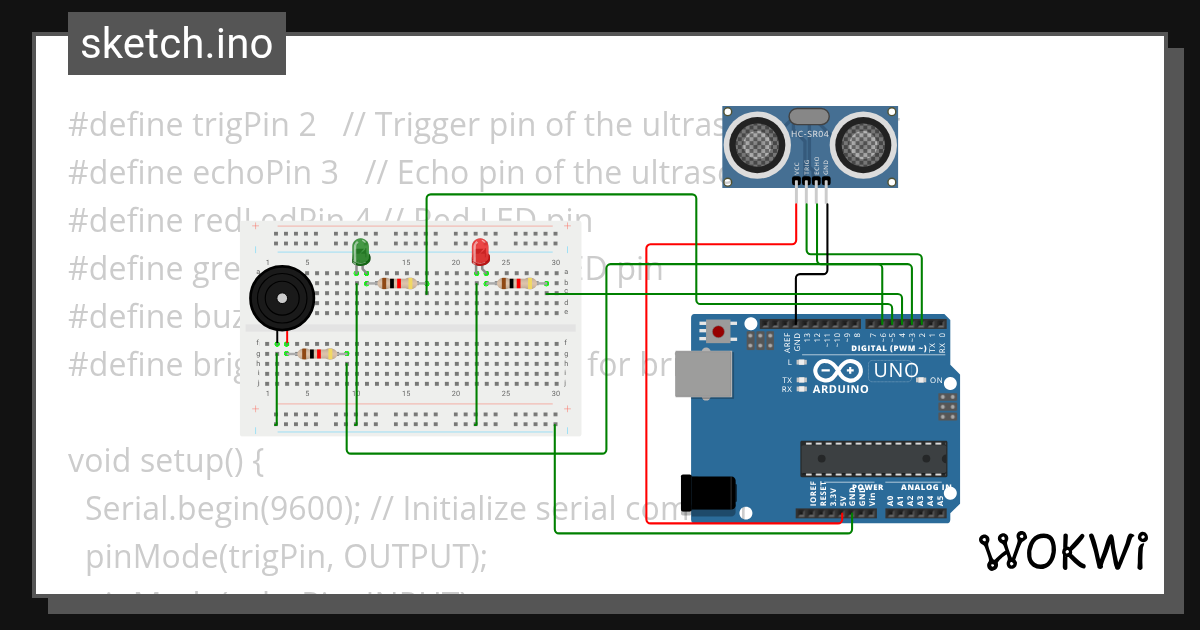 ultrasonic sensor - Wokwi ESP32, STM32, Arduino Simulator