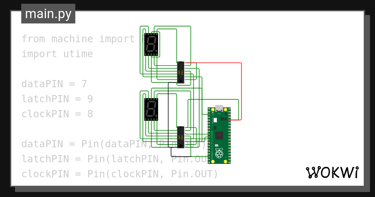 7 Seg Com 74hc595 Wokwi Esp32 Stm32 Arduino Simulator 8921