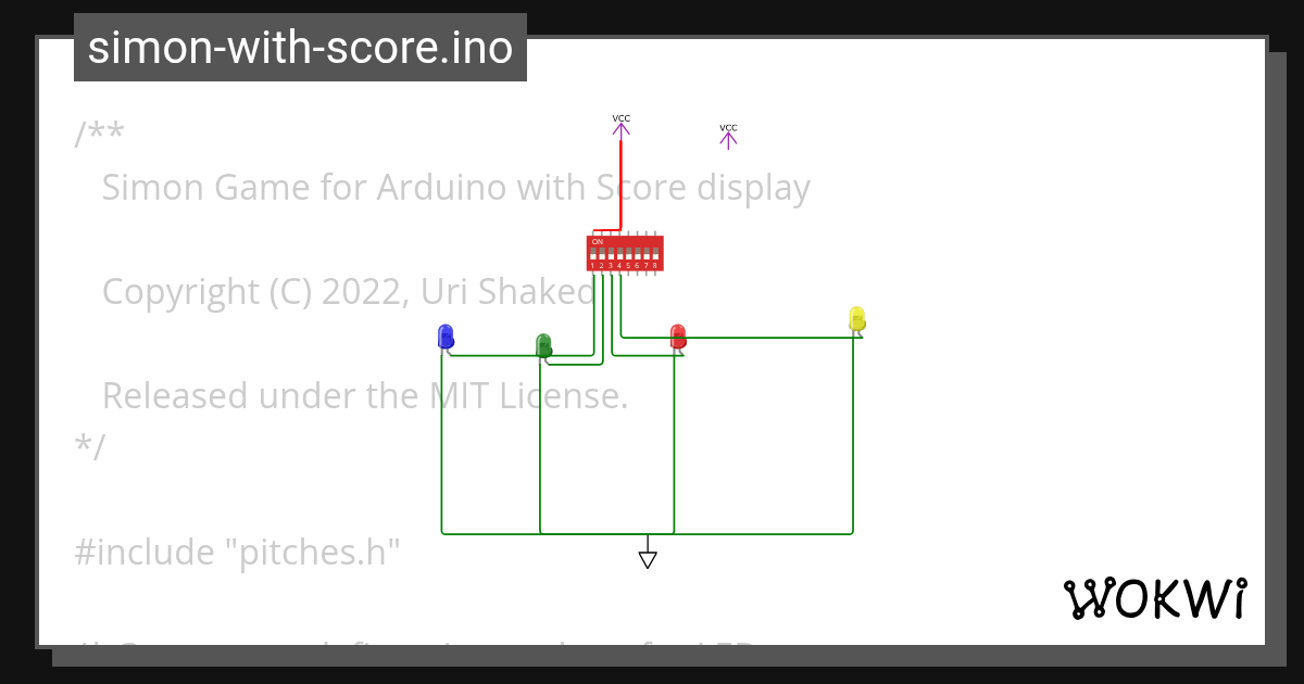 8 switch - Wokwi ESP32, STM32, Arduino Simulator