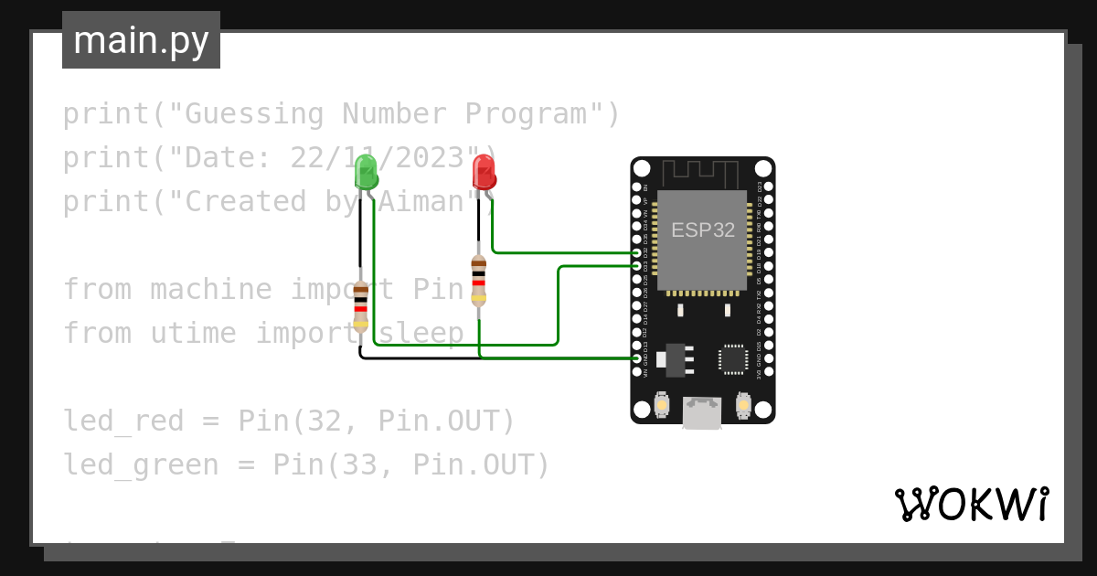 Guessing My Fav Number Wokwi Esp32 Stm32 Arduino Simulator