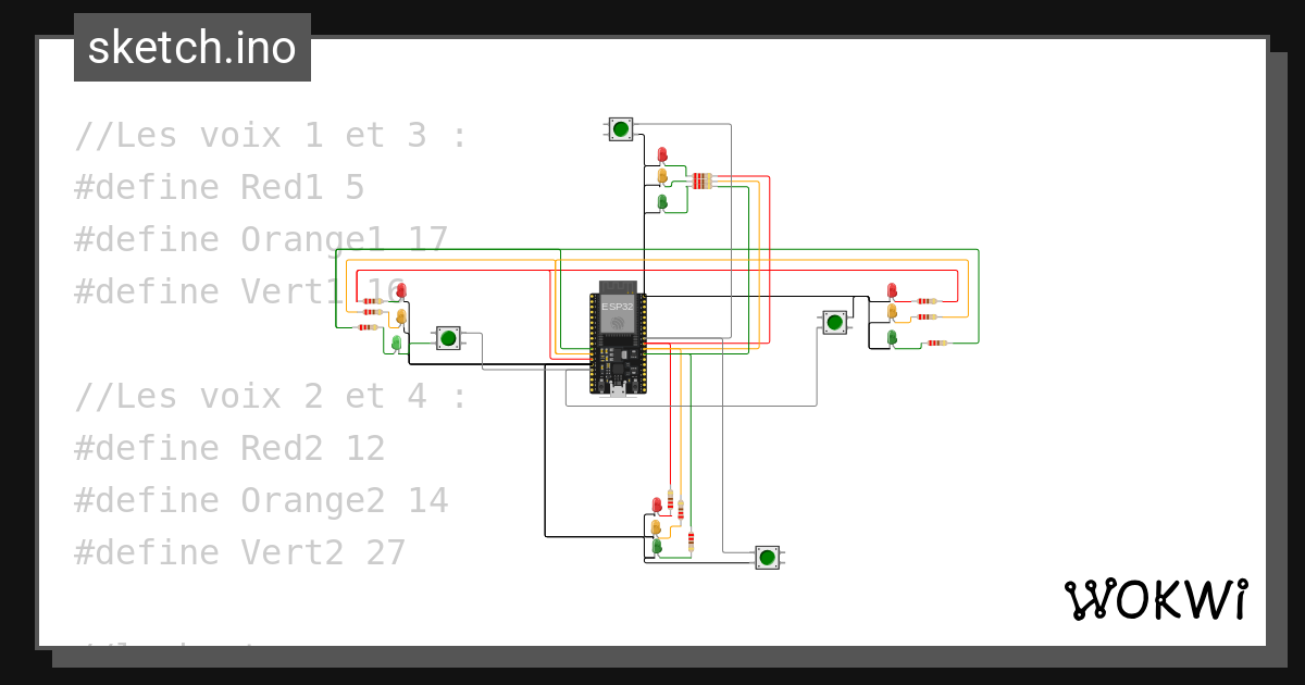 Project 3iot 4 Bouton Wokwi Esp32 Stm32 Arduino Simulator