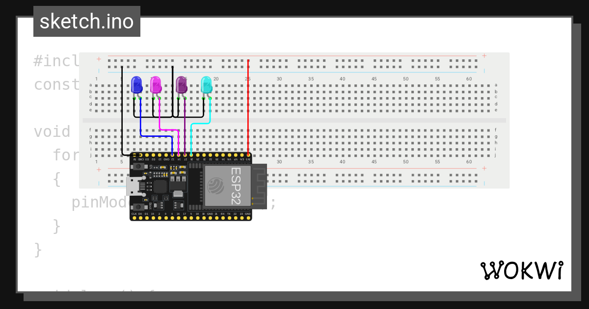 Contadorbinarioled Wokwi Esp32 Stm32 Arduino Simulator