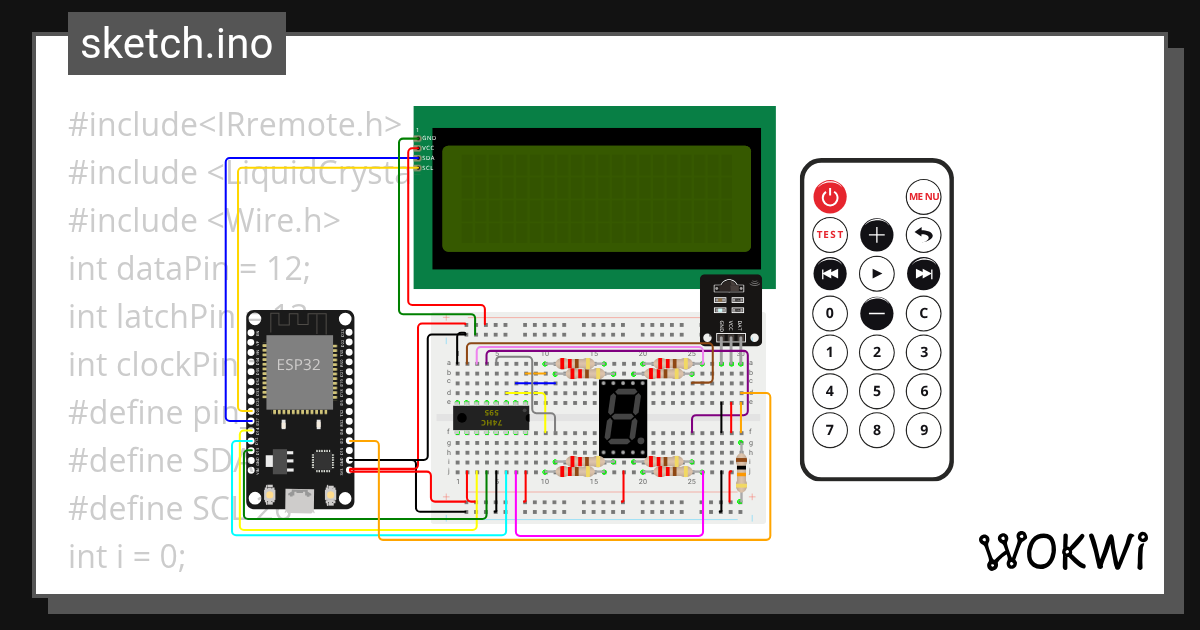 controle de tv - Wokwi ESP32, STM32, Arduino Simulator