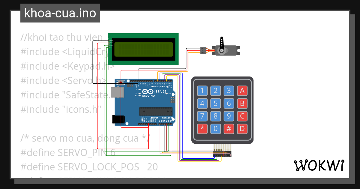 khoa cua password - Wokwi ESP32, STM32, Arduino Simulator