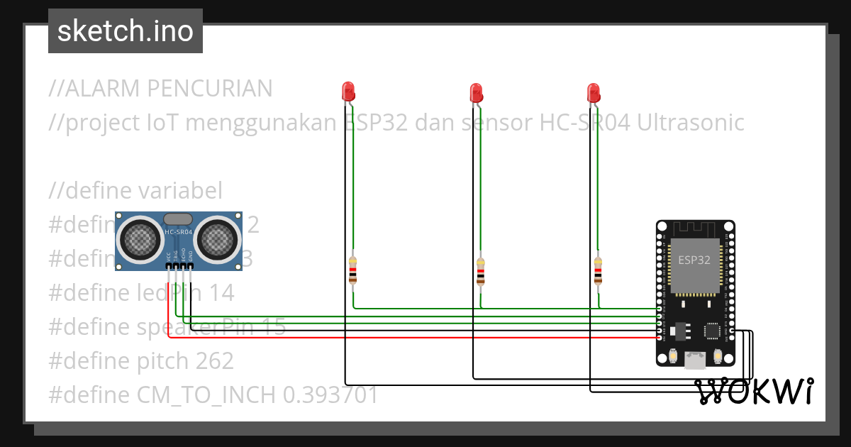 Alarm Pencurian Wokwi Esp32 Stm32 Arduino Simulator 