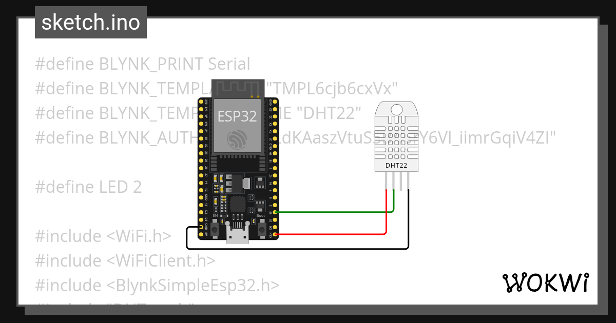 PROJECT BLYNK - Wokwi ESP32, STM32, Arduino Simulator