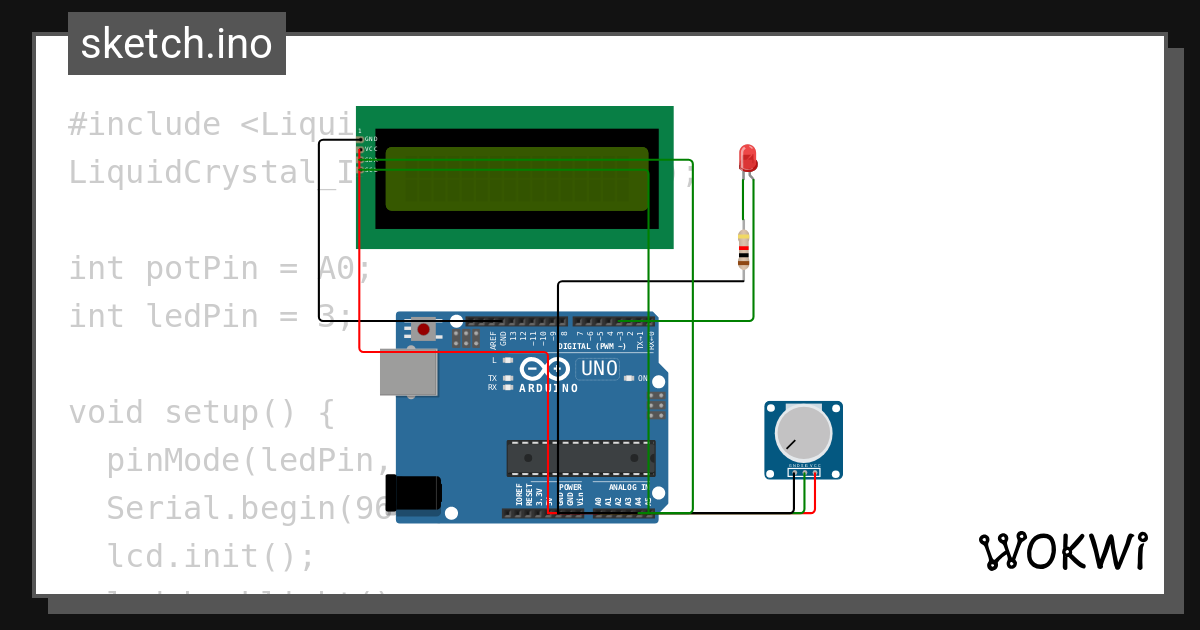 Potensio I2c Wokwi Esp32 Stm32 Arduino Simulator 