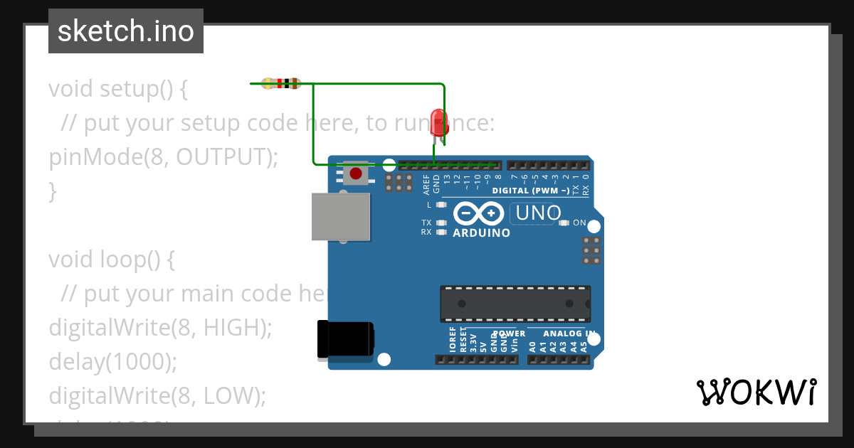 Blinking Light Wokwi Esp32 Stm32 Arduino Simulator 