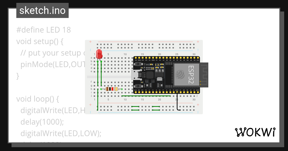 Blinking Banner Wokwi Esp32 Stm32 Arduino Simulator
