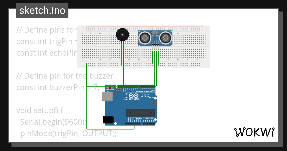 DA-4 2Q(ULTRA SONIC DISTANCE SENSOR) - Wokwi ESP32, STM32, Arduino Simulator