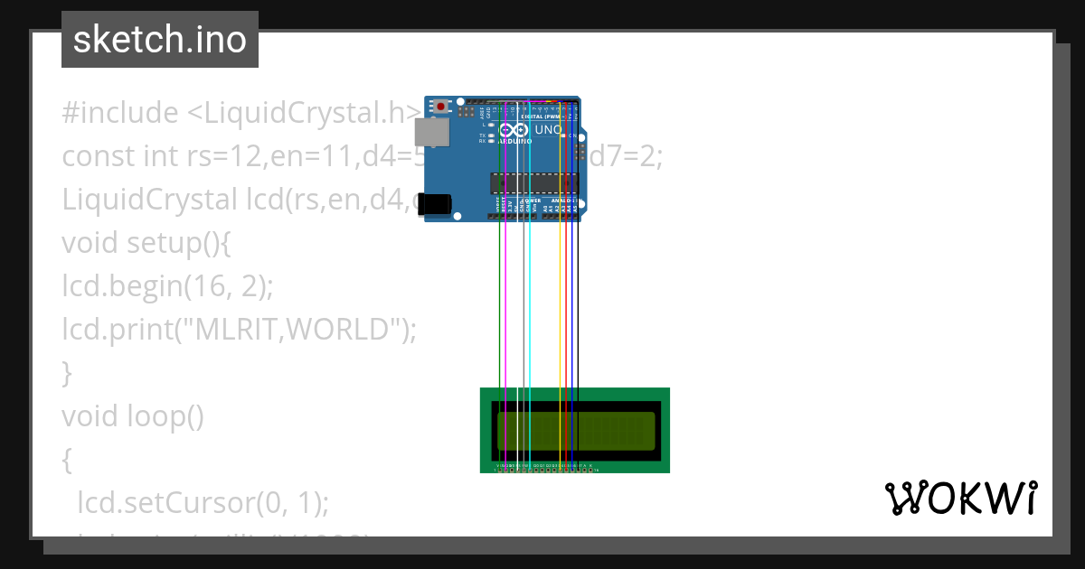 week 8 meena lcd - Wokwi ESP32, STM32, Arduino Simulator week 8 meena lcd - Wokwi ESP32, STM32, Arduino Simulator