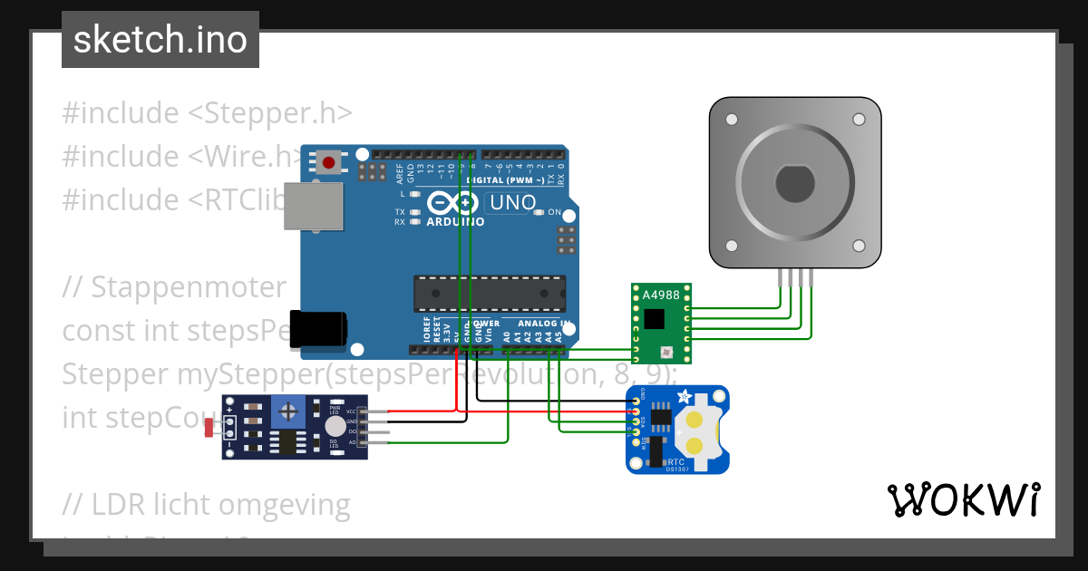 Stappenmotor IoT - Wokwi ESP32, STM32, Arduino Simulator