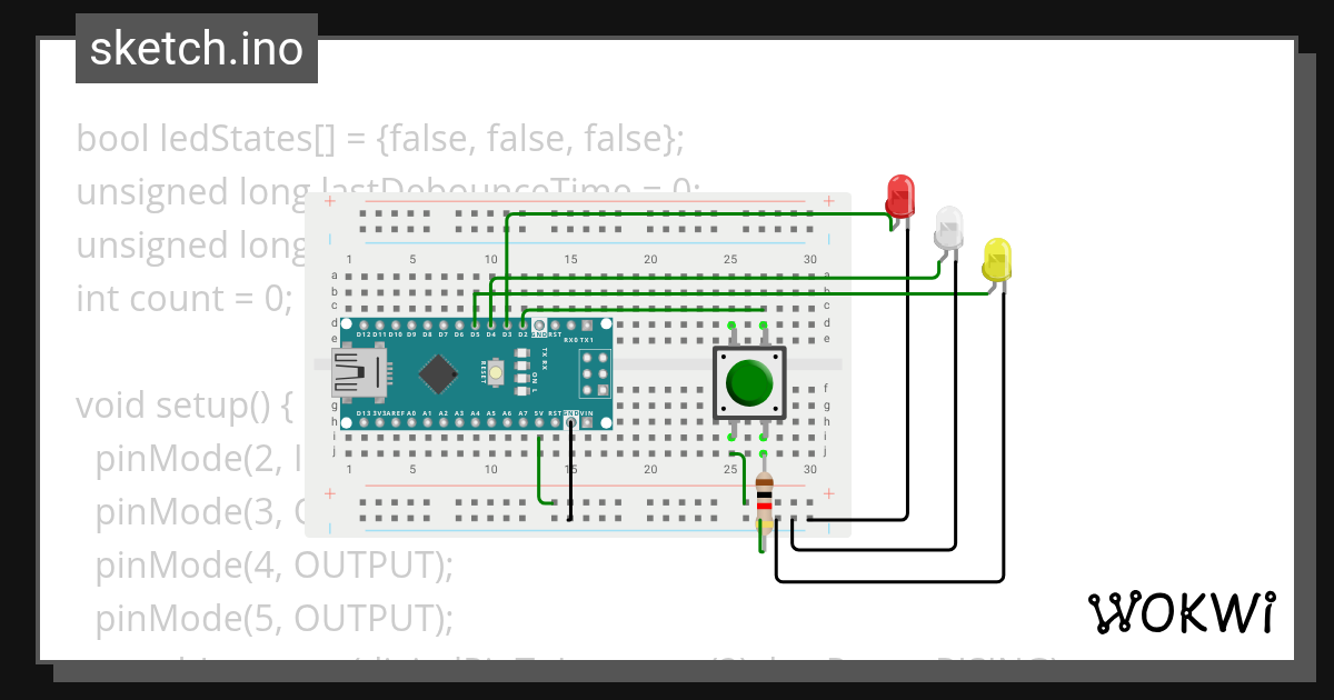 3 LED blink Copy - Wokwi ESP32, STM32, Arduino Simulator