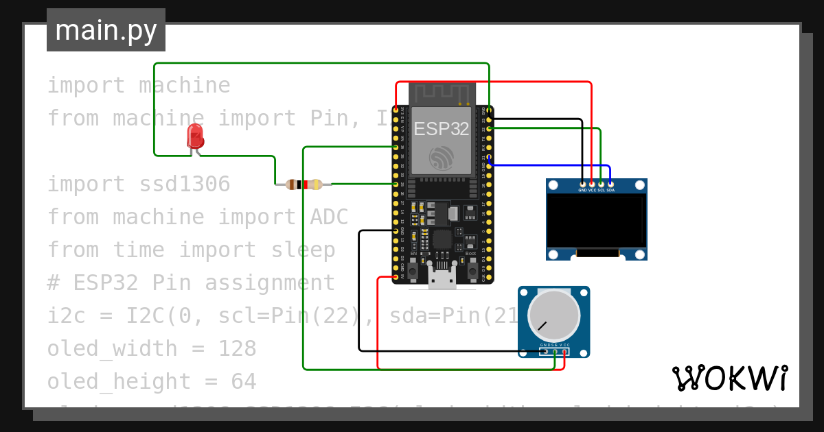 Potenciómetro Wokwi Esp32 Stm32 Arduino Simulator 8183