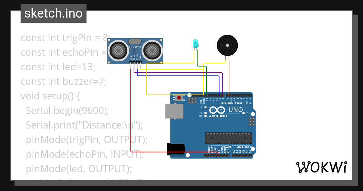 Ultrasonic Distance Sensor - Wokwi ESP32, STM32, Arduino Simulator