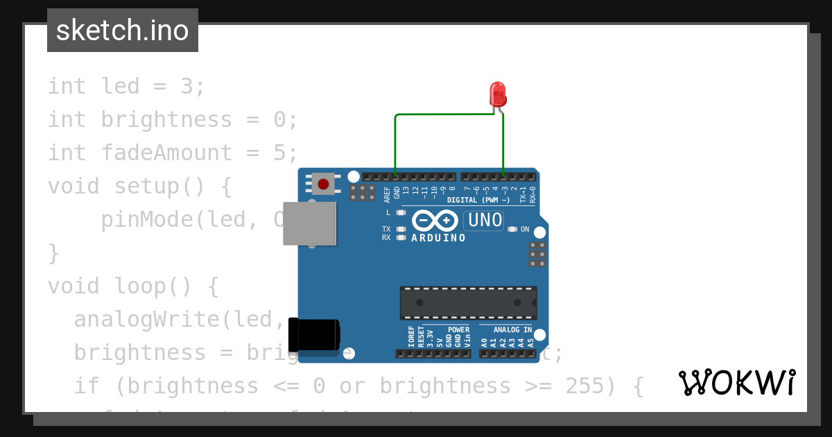 Led Fade Wokwi Esp32 Stm32 Arduino Simulator