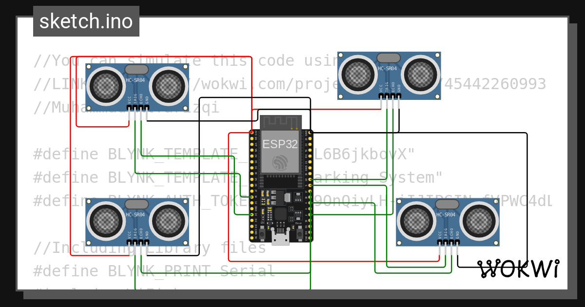 Parking System Blink Fariz Wokwi Esp32 Stm32 Arduino Simulator