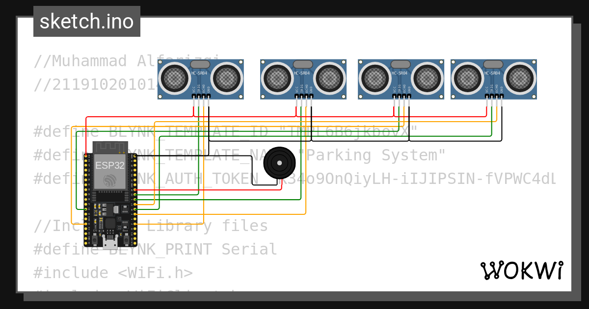 Parking System Blink Fariz Fixx Wokwi Esp32 Stm32 Arduino Simulator 3644