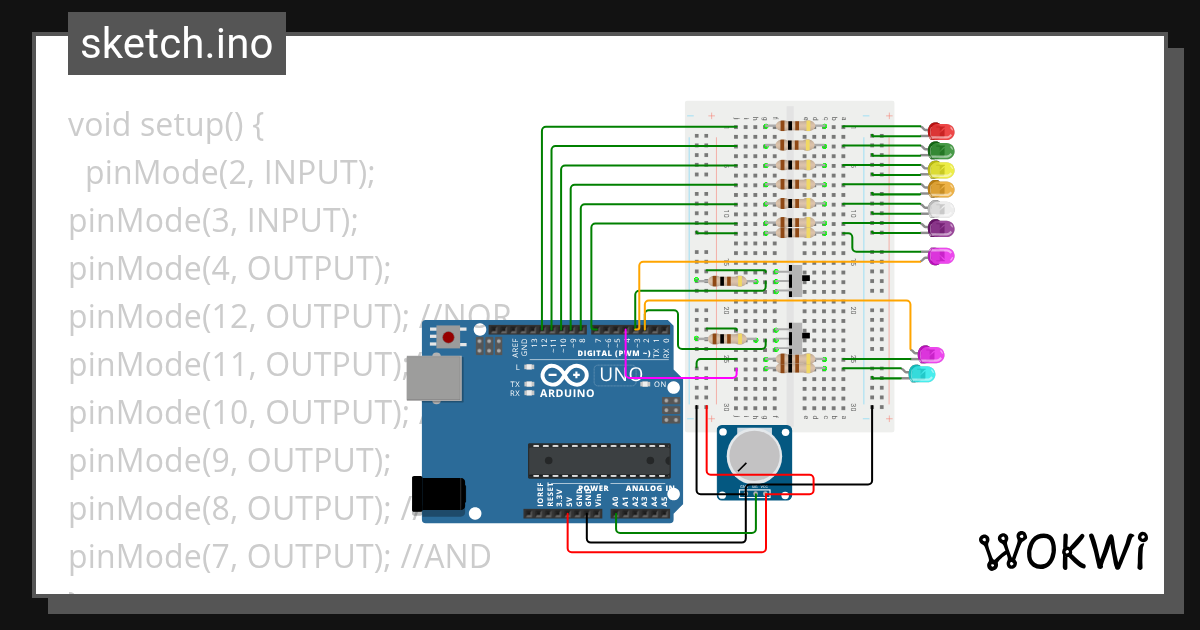 P021 compuertas Logicas Copy ashley - Wokwi ESP32, STM32, Arduino Simulator