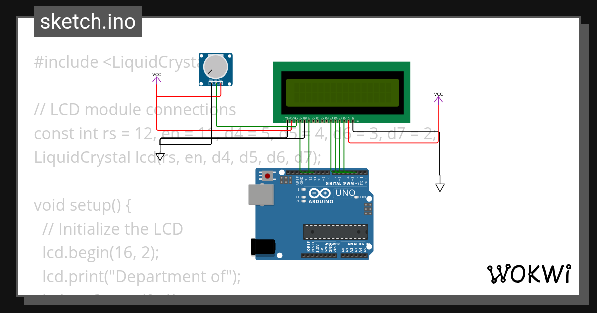 LCD Interfacing - Wokwi ESP32, STM32, Arduino Simulator